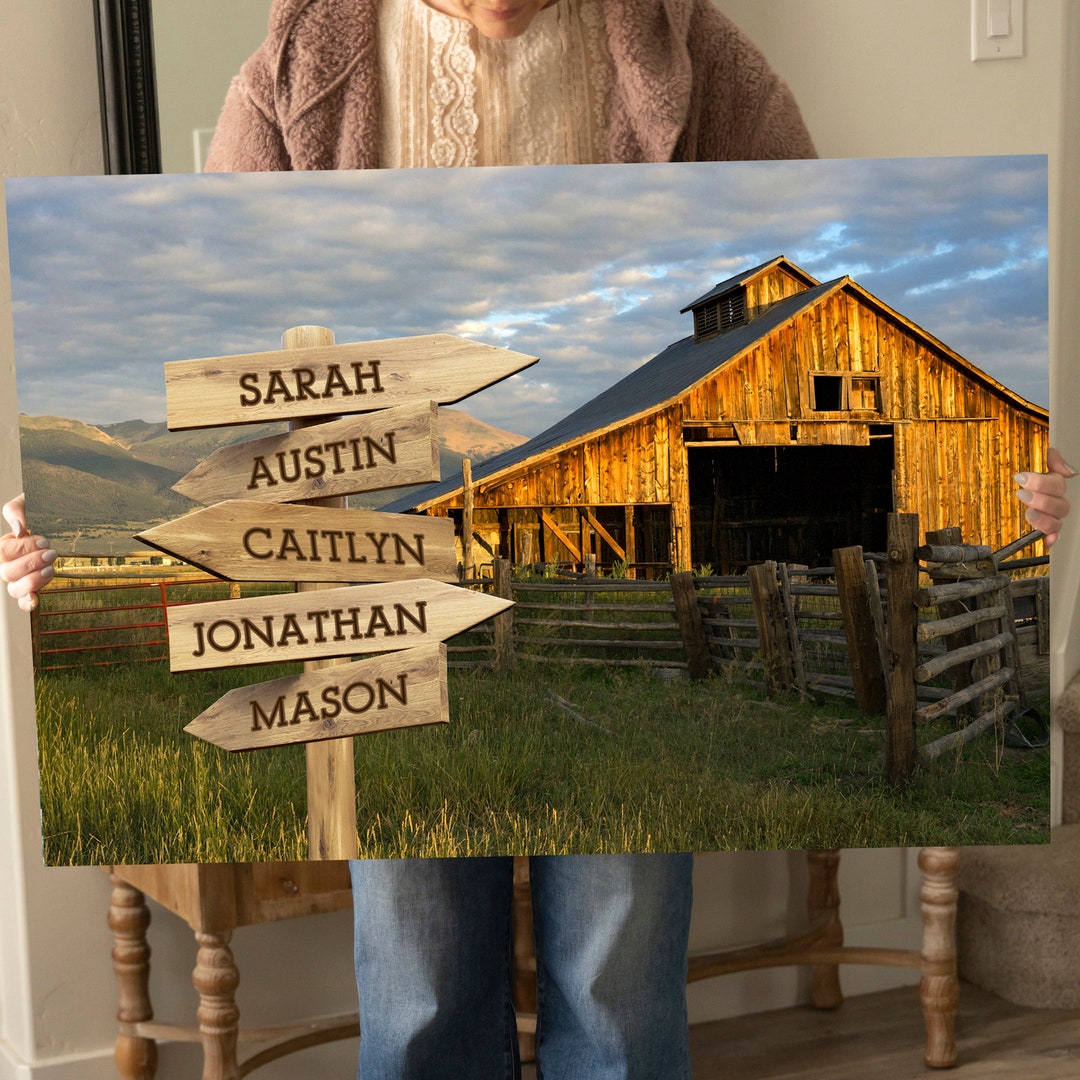 Father's Day Gift - Personalized Family Names Signposts for Wall (barn ...