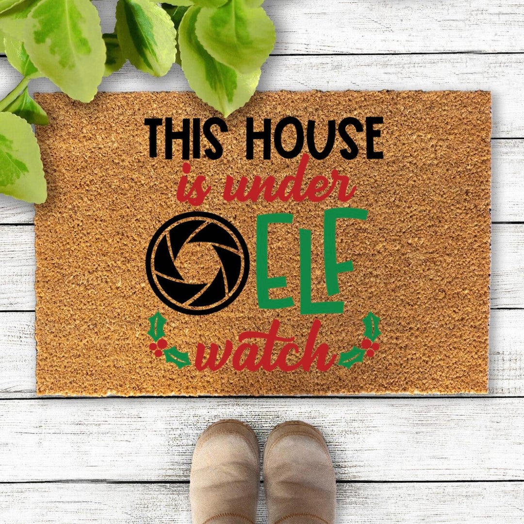 Funny Christmas Elf Doormat - Choose From 4 Sizes - This House is Under ...