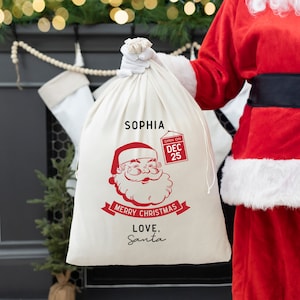 Personalized Santa Sack for Kids Presents velvet Christmas Gift Bag ...