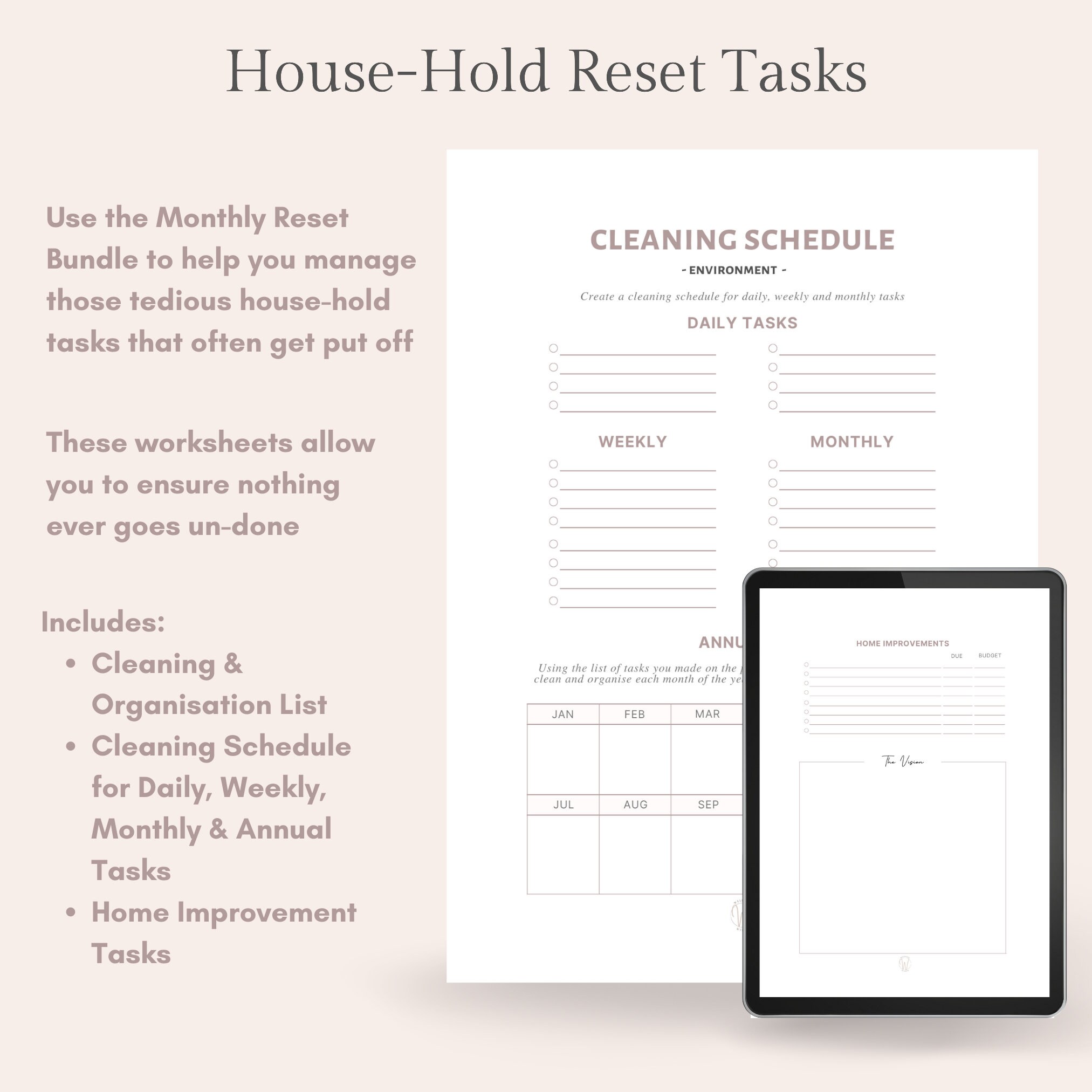 The Ultimate MONTHLY RESET BUNDLE | Monthly Reset Routine Worksheet ...