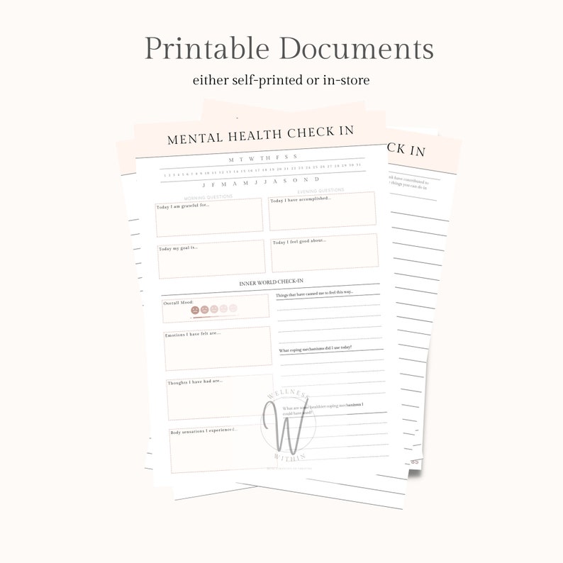 The Ultimate DAILY MENTAL HEALTH Check in Planner Mood Tracker, Self ...