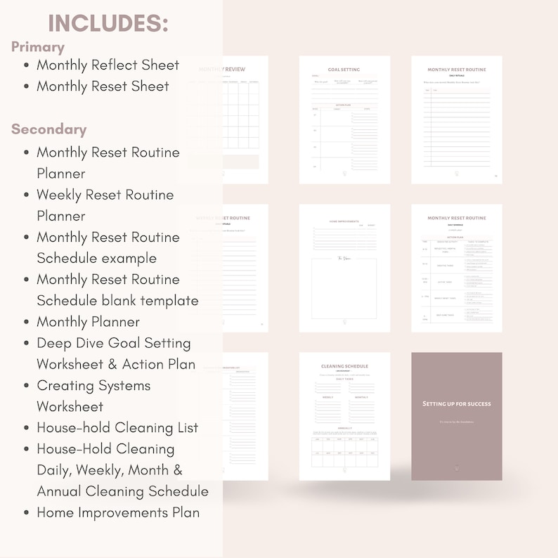 The Ultimate MONTHLY RESET BUNDLE | Monthly Reset Routine Worksheet ...