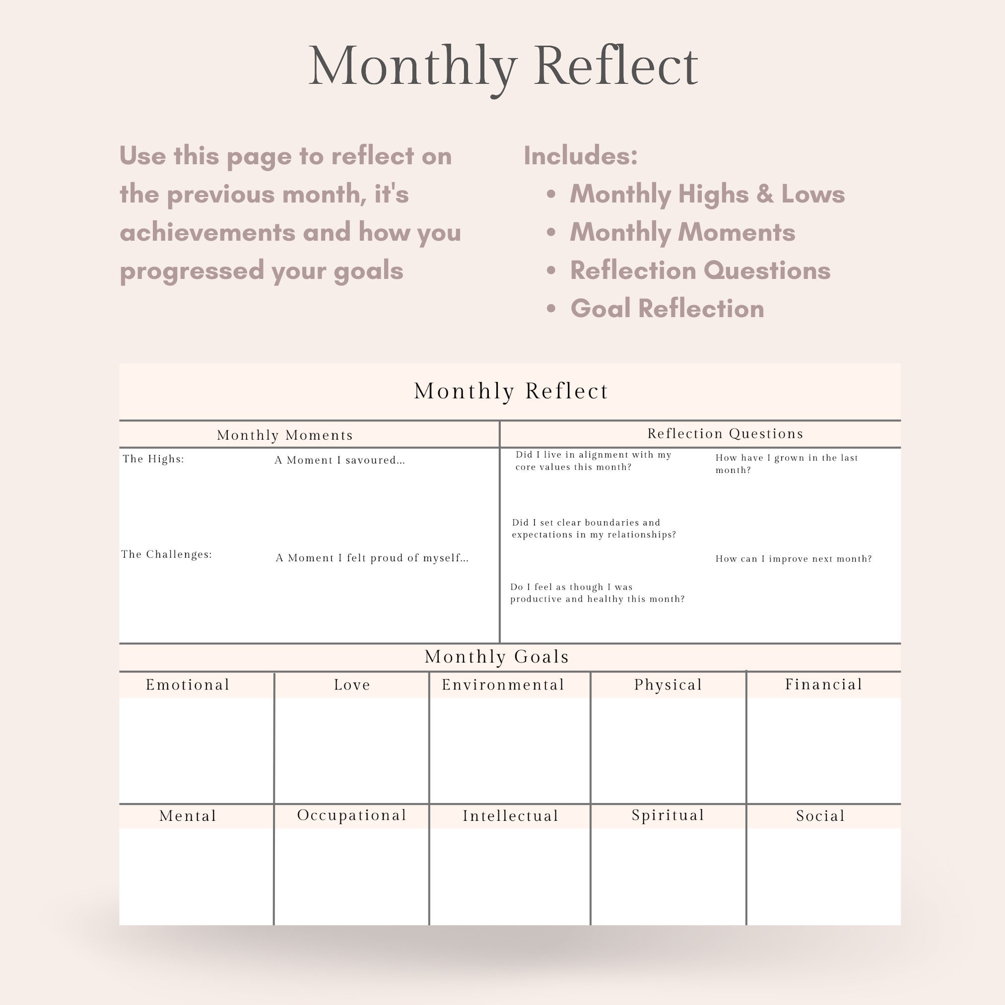 The Ultimate MONTHLY RESET BUNDLE | Monthly Reset Routine Worksheet ...