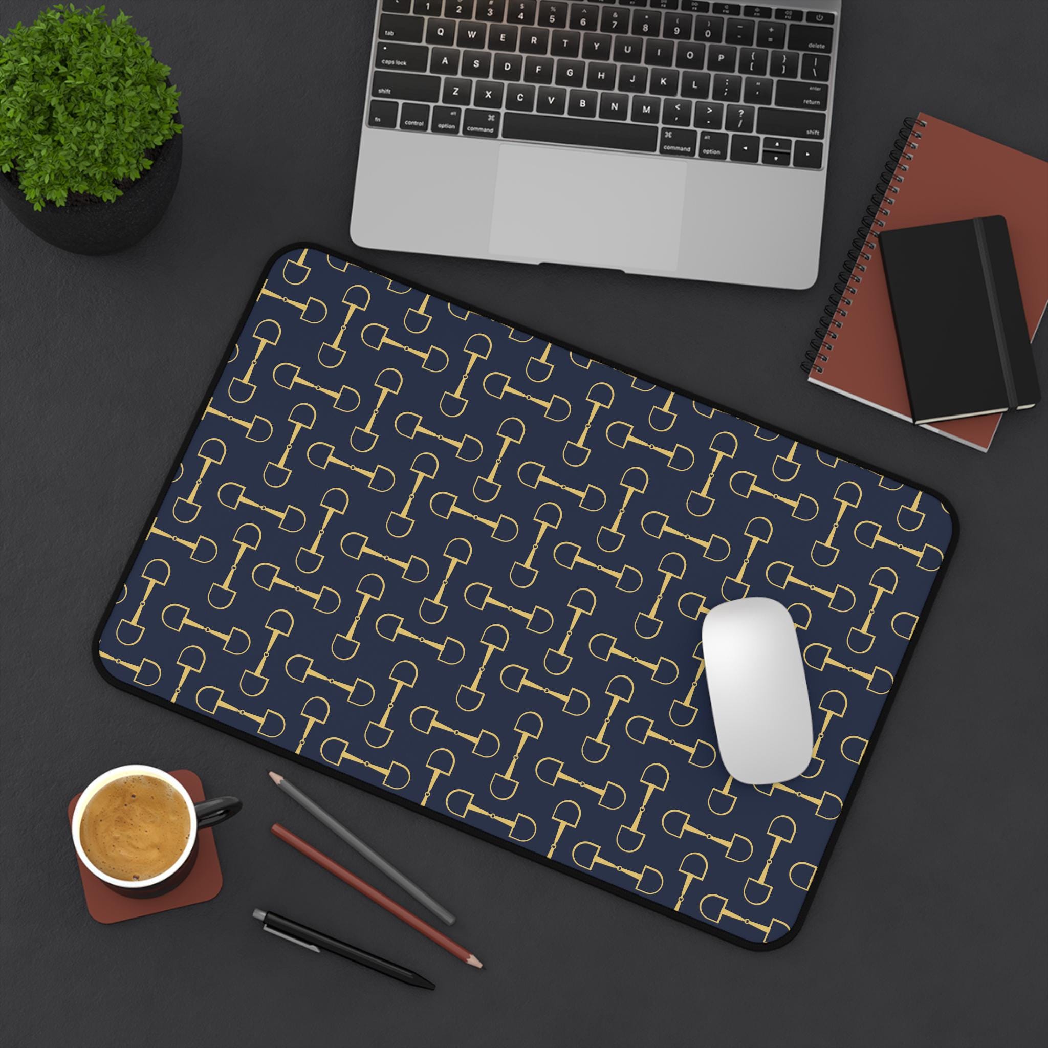 Custom Navy Horse Snaffle Bit Desk Mat, Equestrian Lovers - Etsy