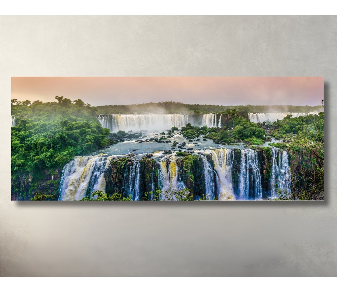 Waterfall Canvas Print, Panoramic Long Narrow Wall Art, Trendy ...