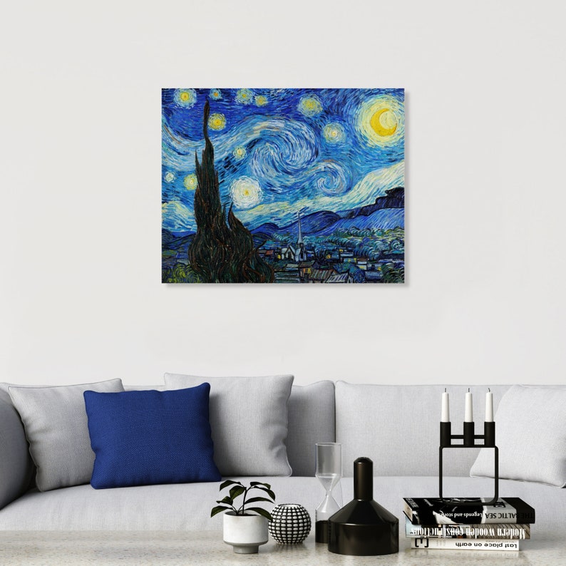 Starry Night by Vincent Van Gogh Vintage Fine Art Canvas - Etsy