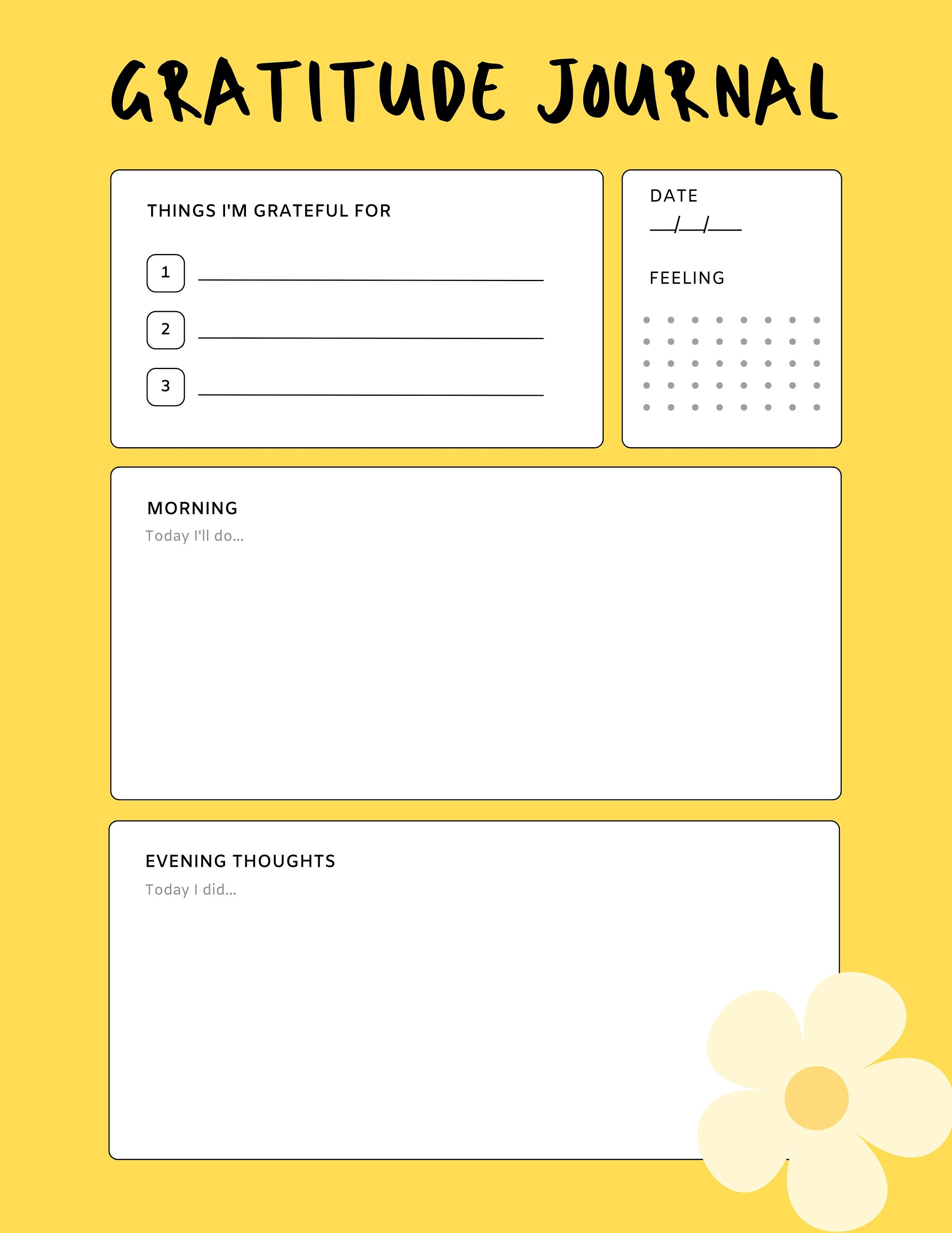 Gratitude Journal, Digital Download, Gratitude Journal Template ...