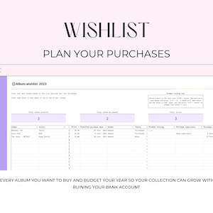 Kpop Album Collection Spreadsheet Template - Etsy