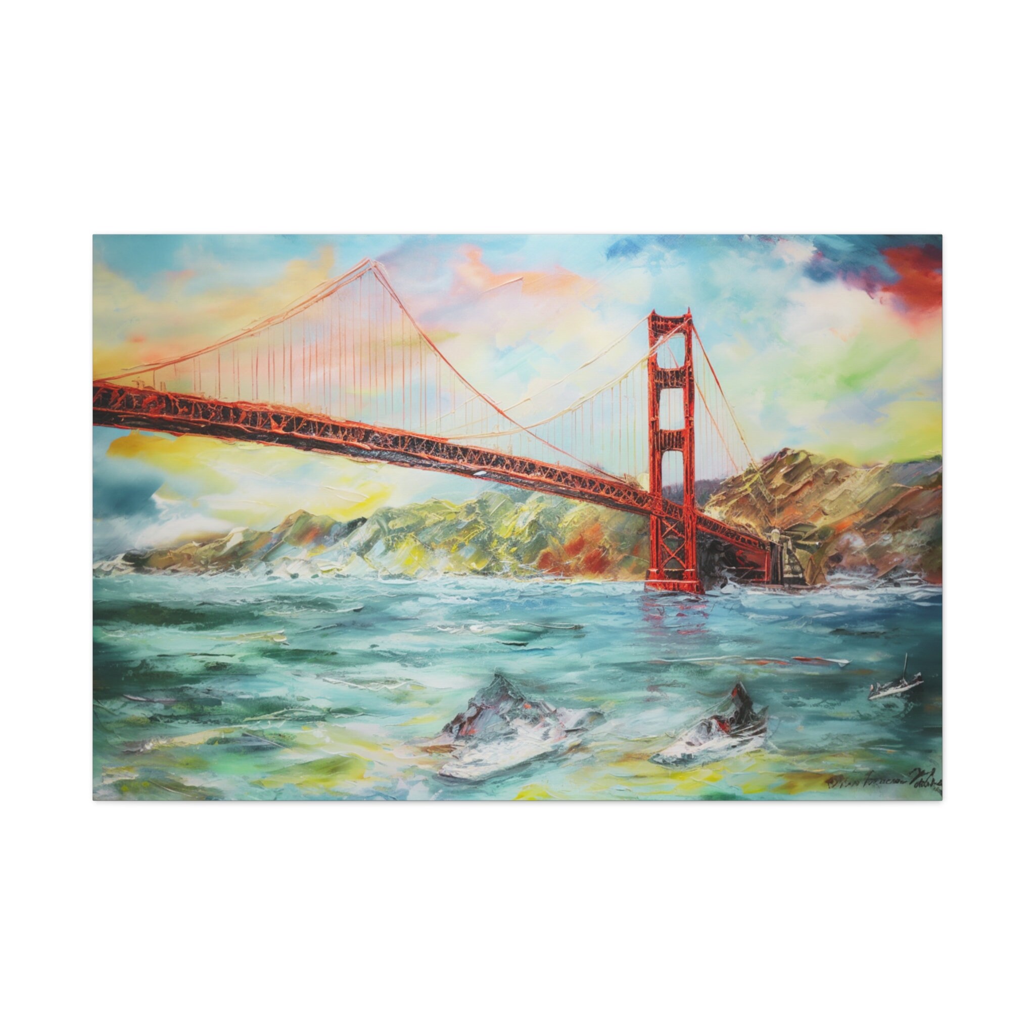 Golden Gate Bridge Painting for Living Room Oil Painting for Dining ...