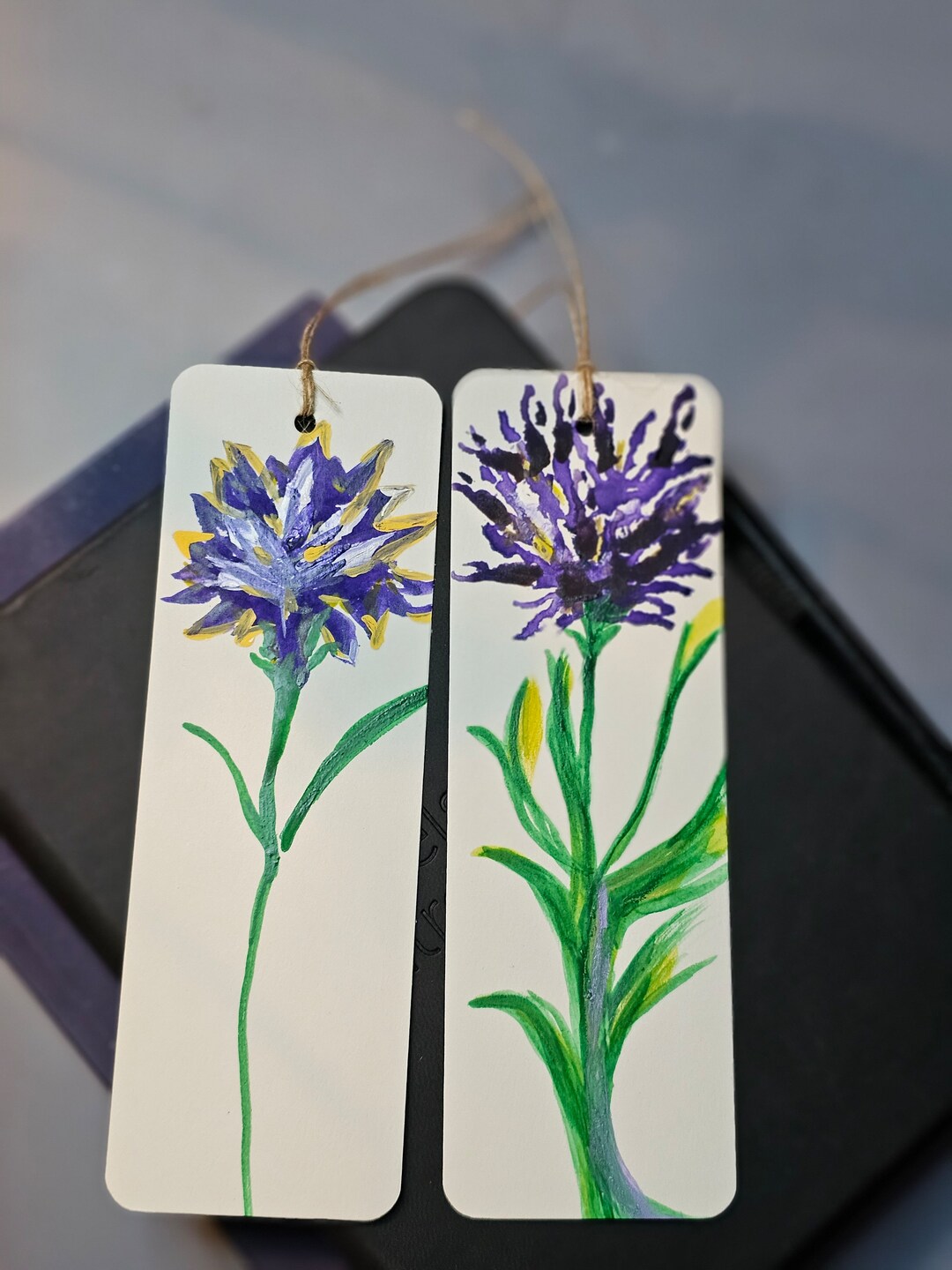 Set of 2- Original Cute Hand Painted Watercolor, Acrylic Floral ...