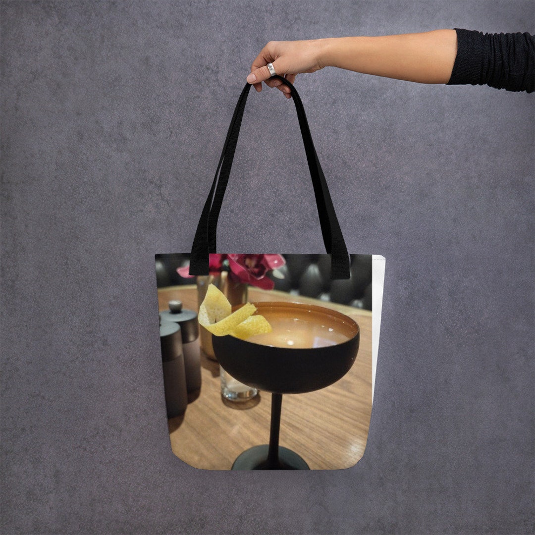 Martini Inspired Tote Bag. Fashionable Tote With Martini. Martini Glass ...