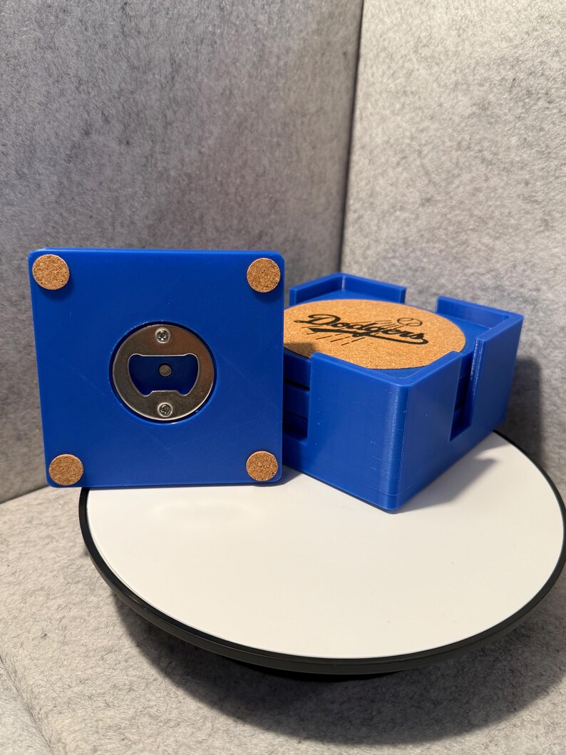 Custom Dodgers Inspired 3D Printed Coaster Set | Personalized Cork ...