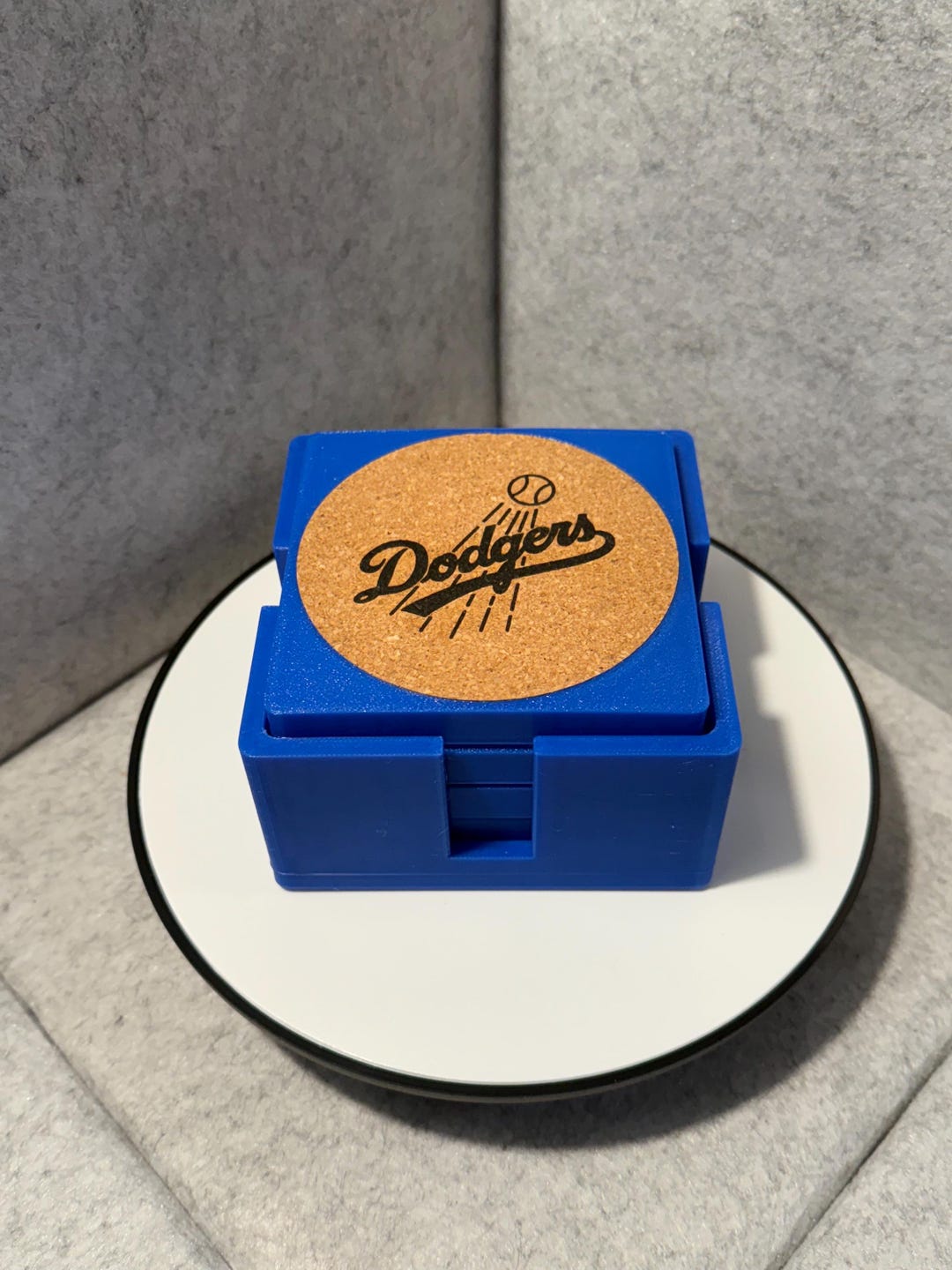 Custom Dodgers Inspired 3D Printed Coaster Set | Personalized Cork ...