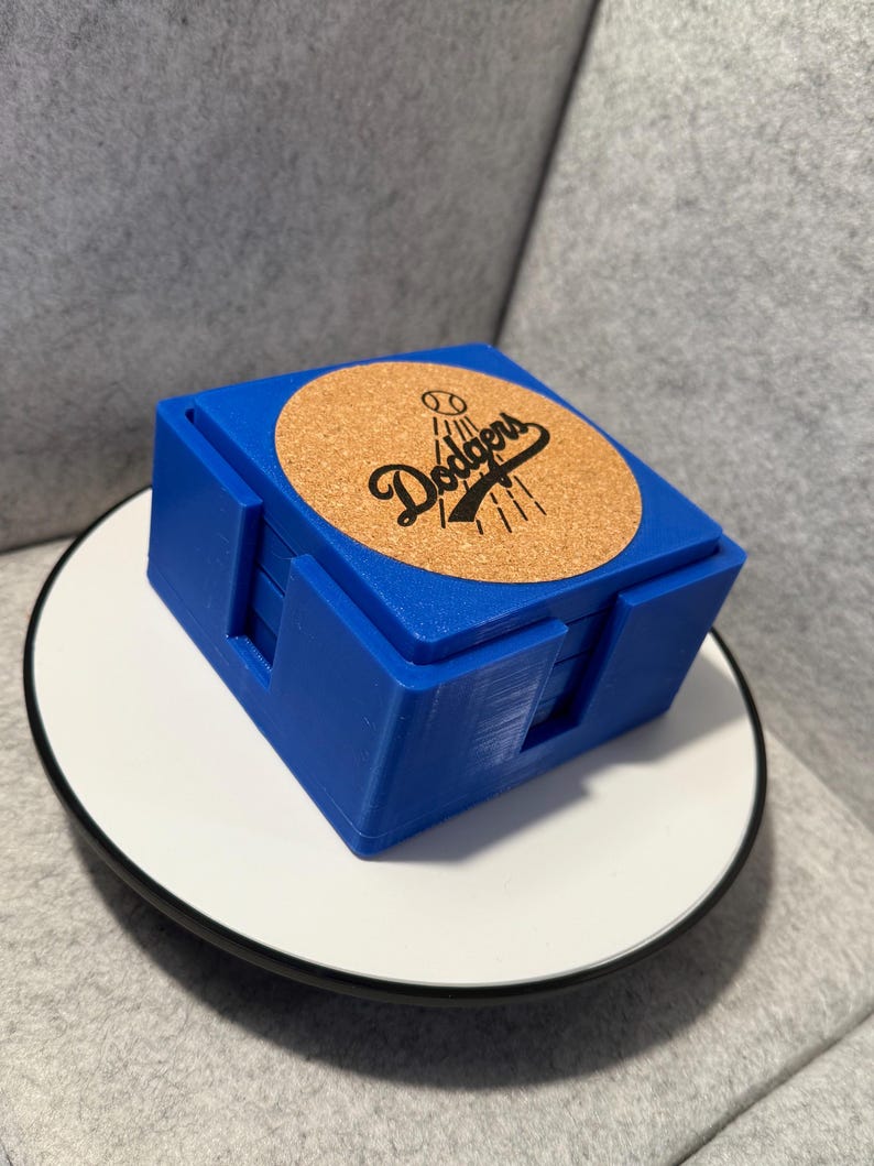 Custom Dodgers Inspired 3D Printed Coaster Set | Personalized Cork ...