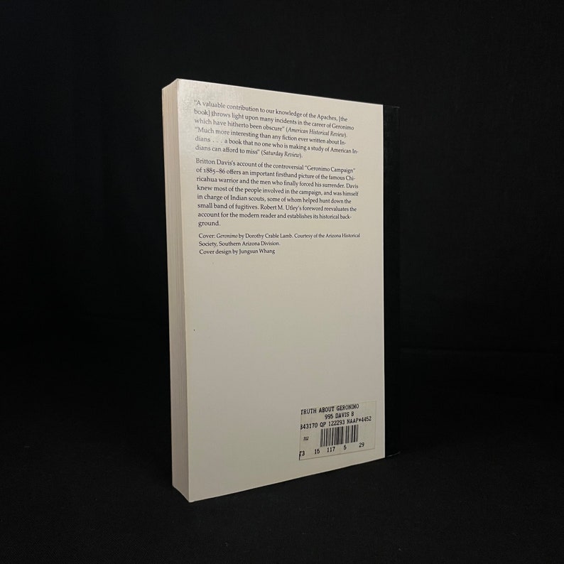 The Truth About Geronimo by Britton Davis 1976 Vintage Softcover Book ...