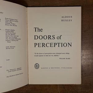 Early Printing - the Doors of Perception by Aldous Huxley (1954 ...