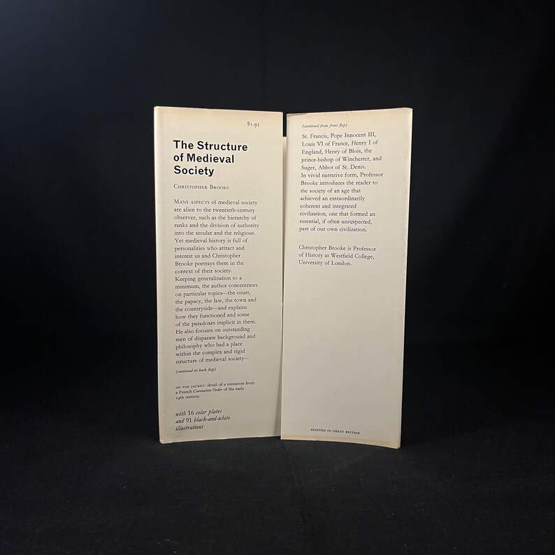 The Structure of Medieval Society by Christopher Brooke 1971 - Etsy