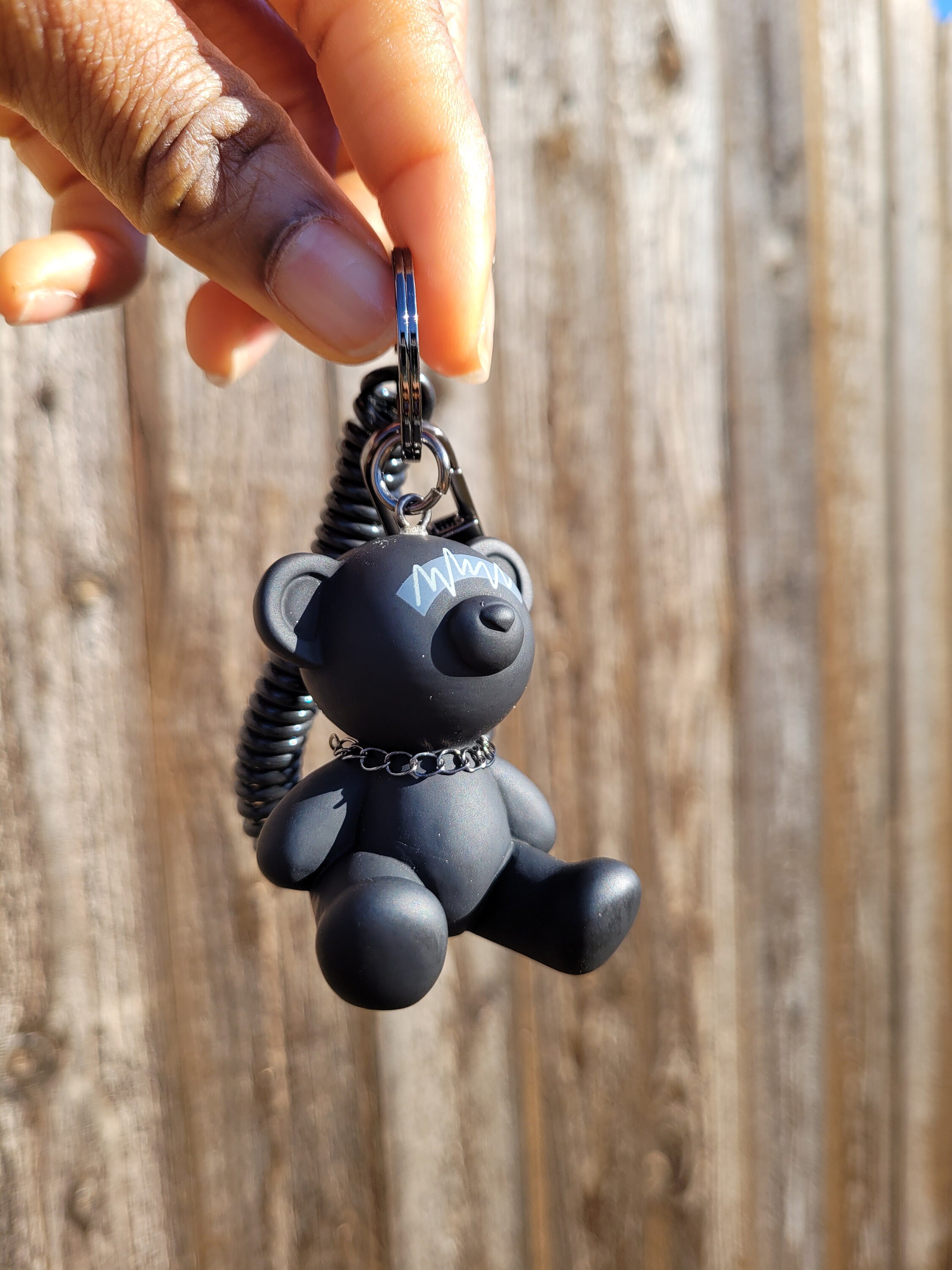 Teddy Bear Spiral Coil Keychain, Spiral Wrist Keychain, Bag Teddy Bear ...