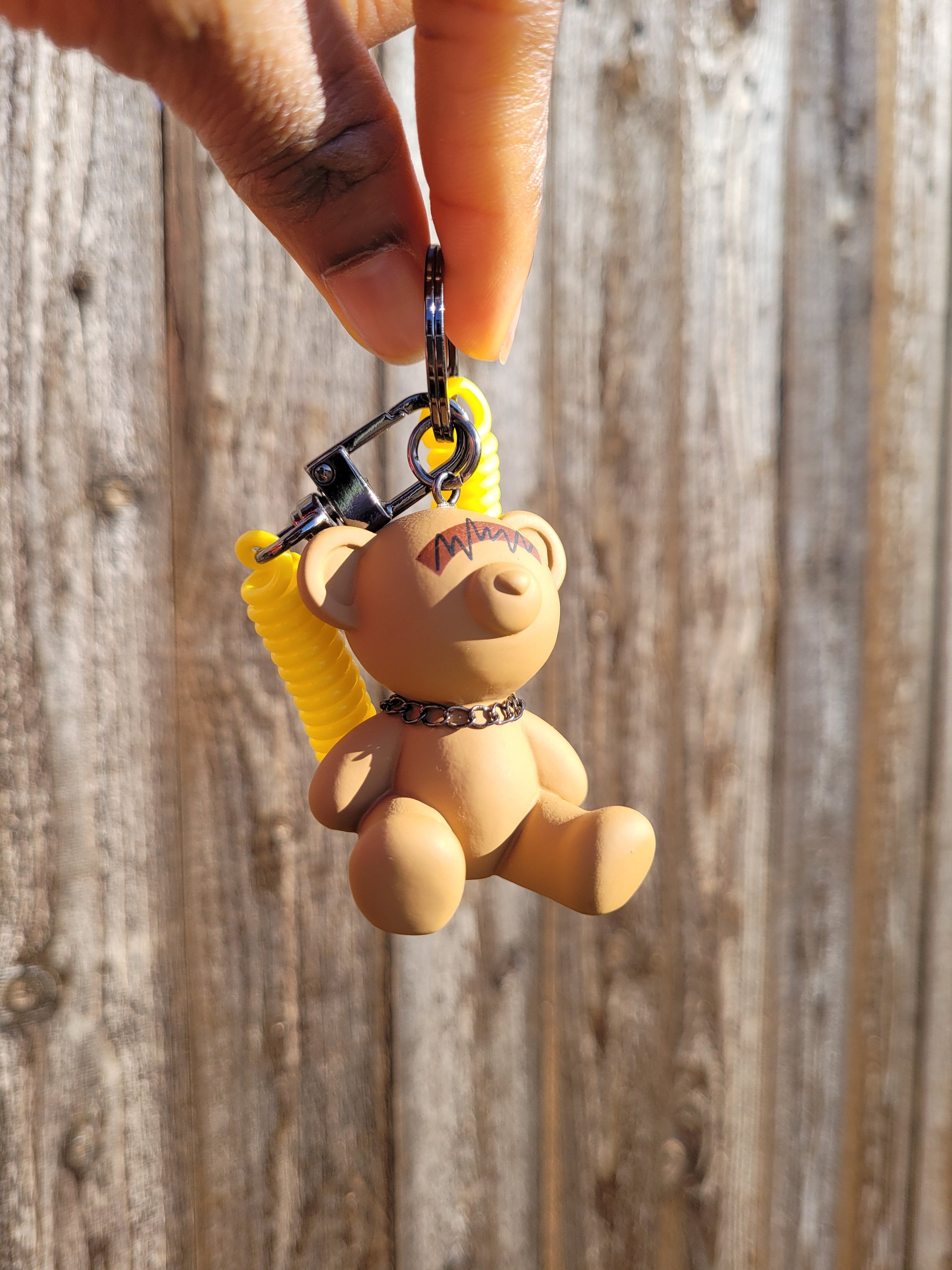 Teddy Bear Spiral Coil Keychain, Spiral Wrist Keychain, Bag Teddy Bear ...
