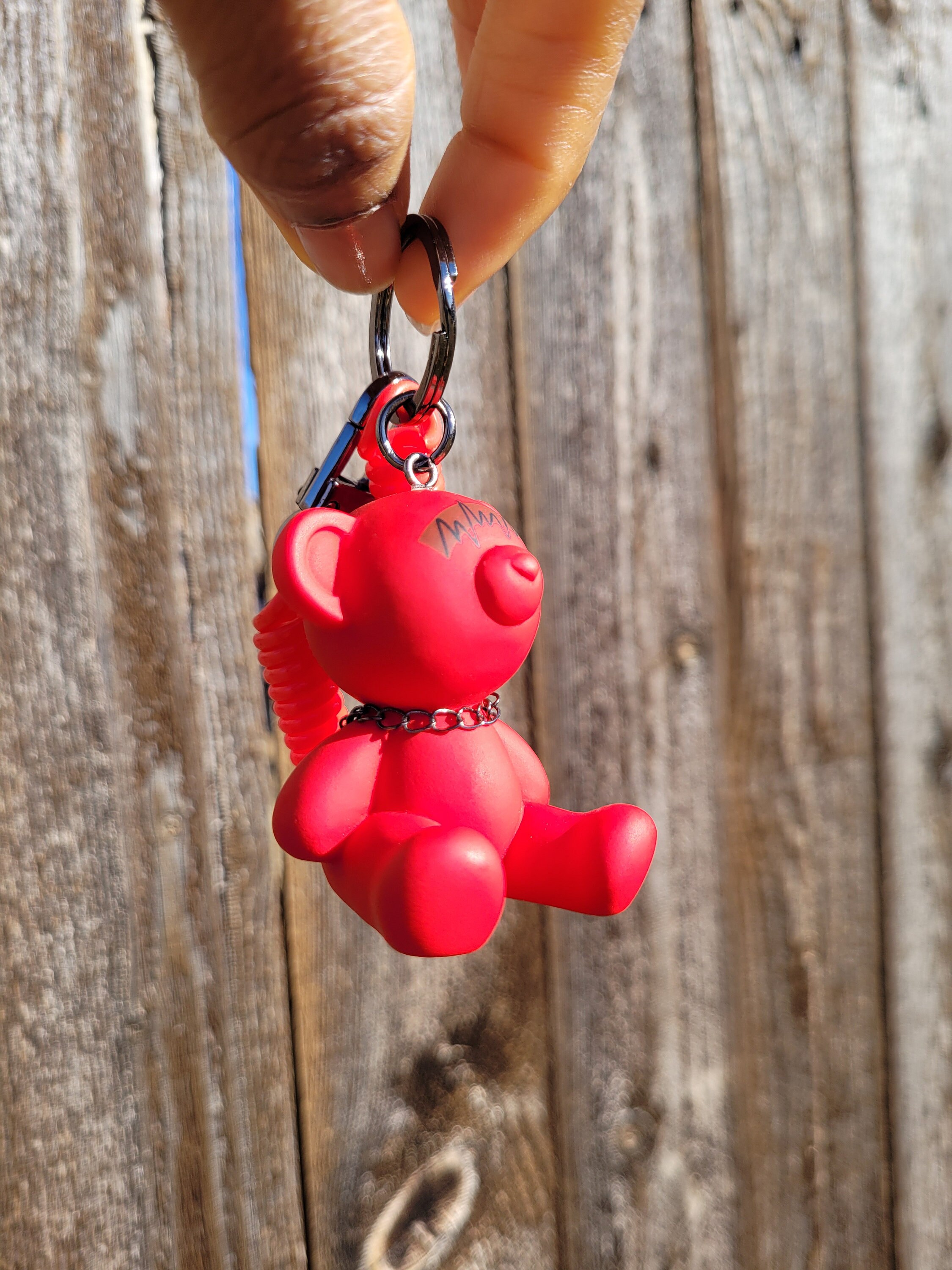 Teddy Bear Spiral Coil Keychain, Spiral Wrist Keychain, Bag Teddy Bear ...