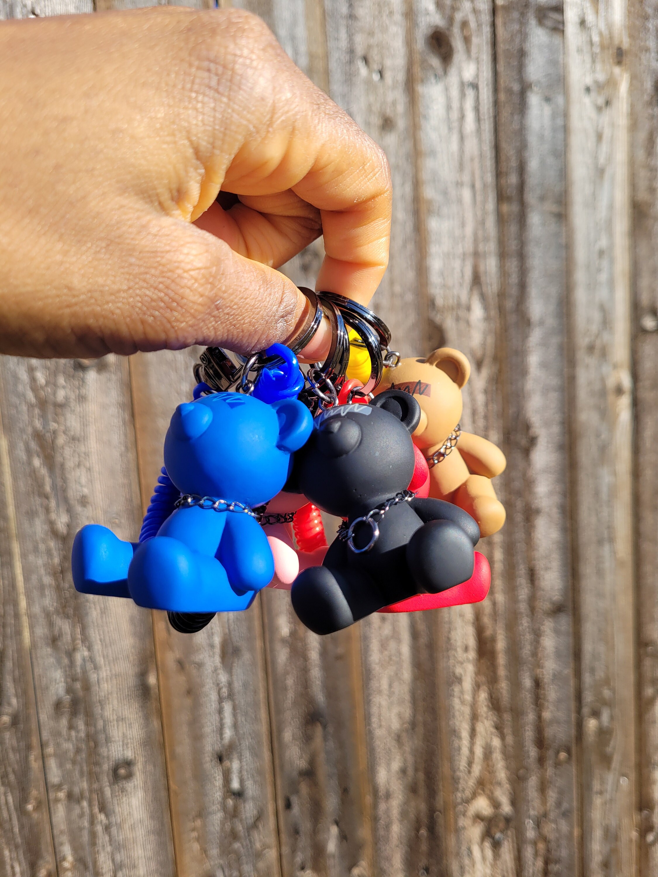 Teddy Bear Spiral Coil Keychain, Spiral Wrist Keychain, Bag Teddy Bear ...