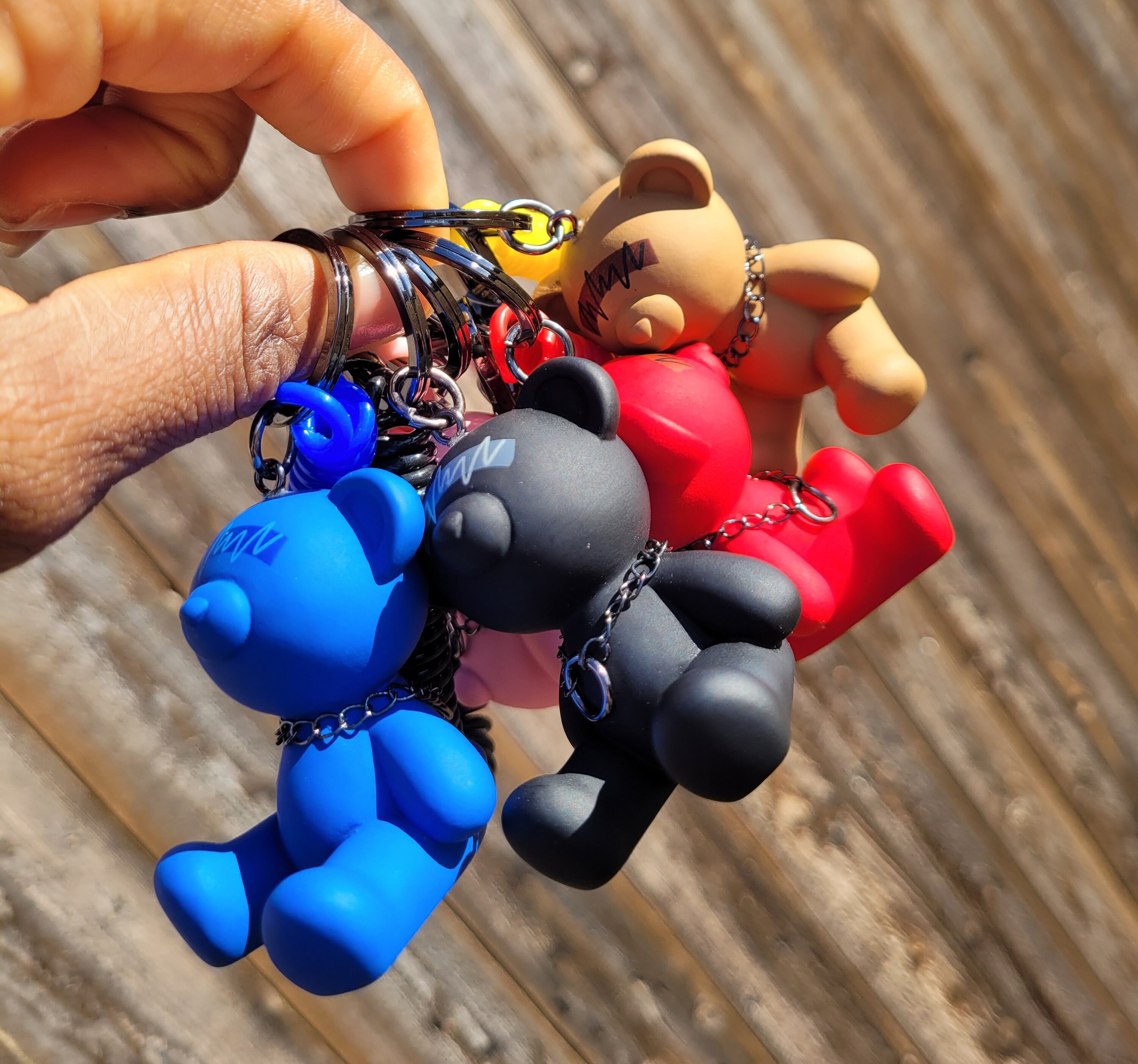 Teddy Bear Spiral Coil Keychain, Spiral Wrist Keychain, Bag Teddy Bear ...