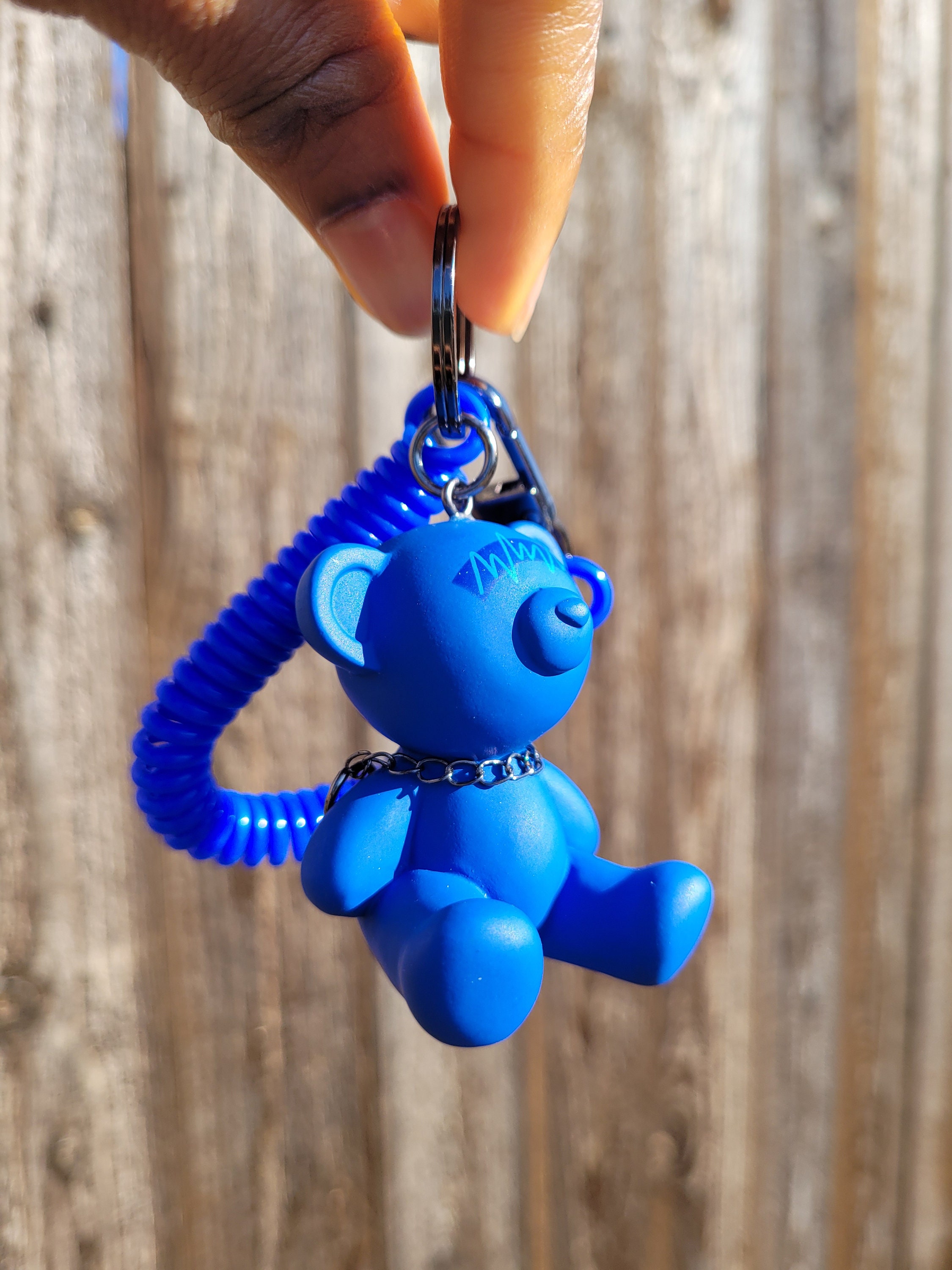 Teddy Bear Spiral Coil Keychain, Spiral Wrist Keychain, Bag Teddy Bear ...