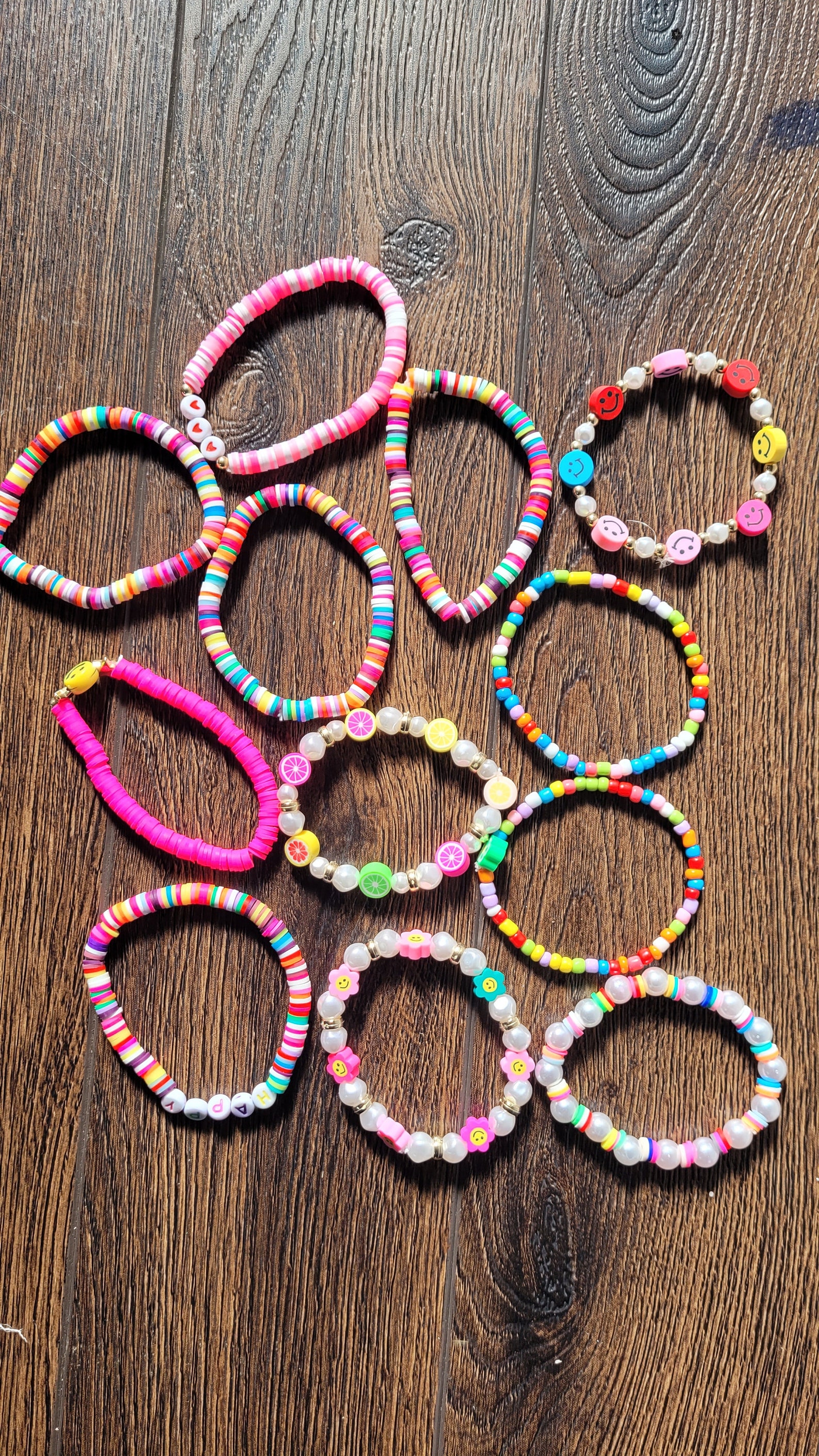 12pc Assorted Colorful Clay Bead Bracelet Friendship Bracelet - Etsy