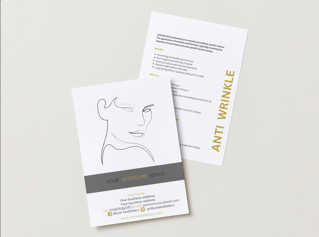 DIY Complete Aesthetic Aftercare Templates | Leaflets | Advertising ...