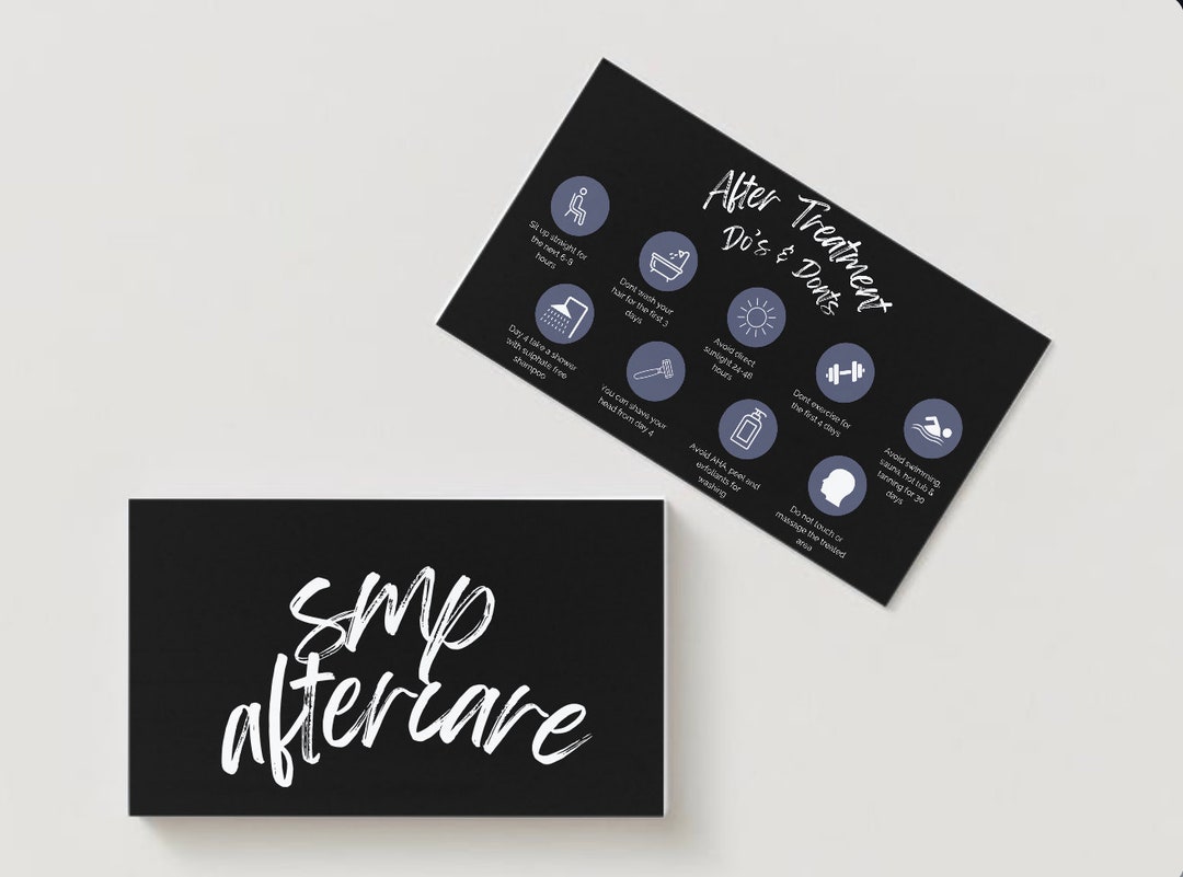 DIY SMP Aftercare | Scalp Micropigmentation Card Template Designs ...