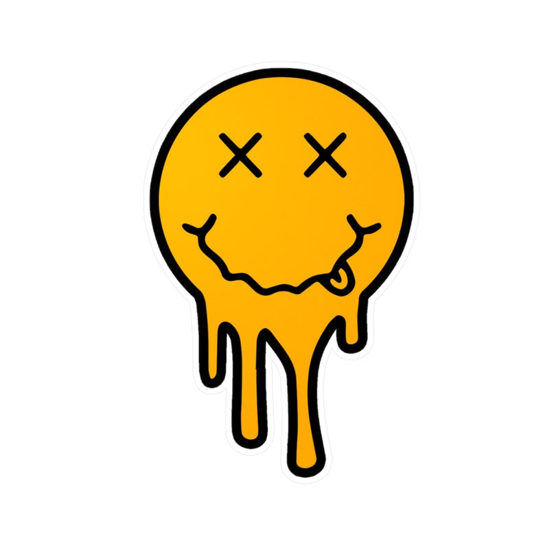 Smiley Face Drip Smiley Face Kiss-cut Vinyl Decals Sticker - Etsy