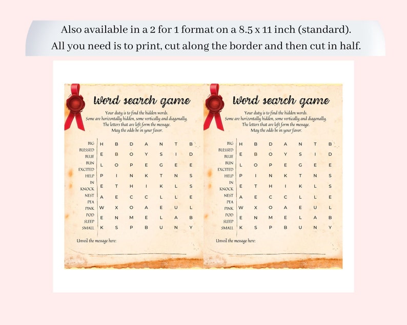 Pregnancy Announcement Game - Baby Word Search Printable, Word Puzzle ...