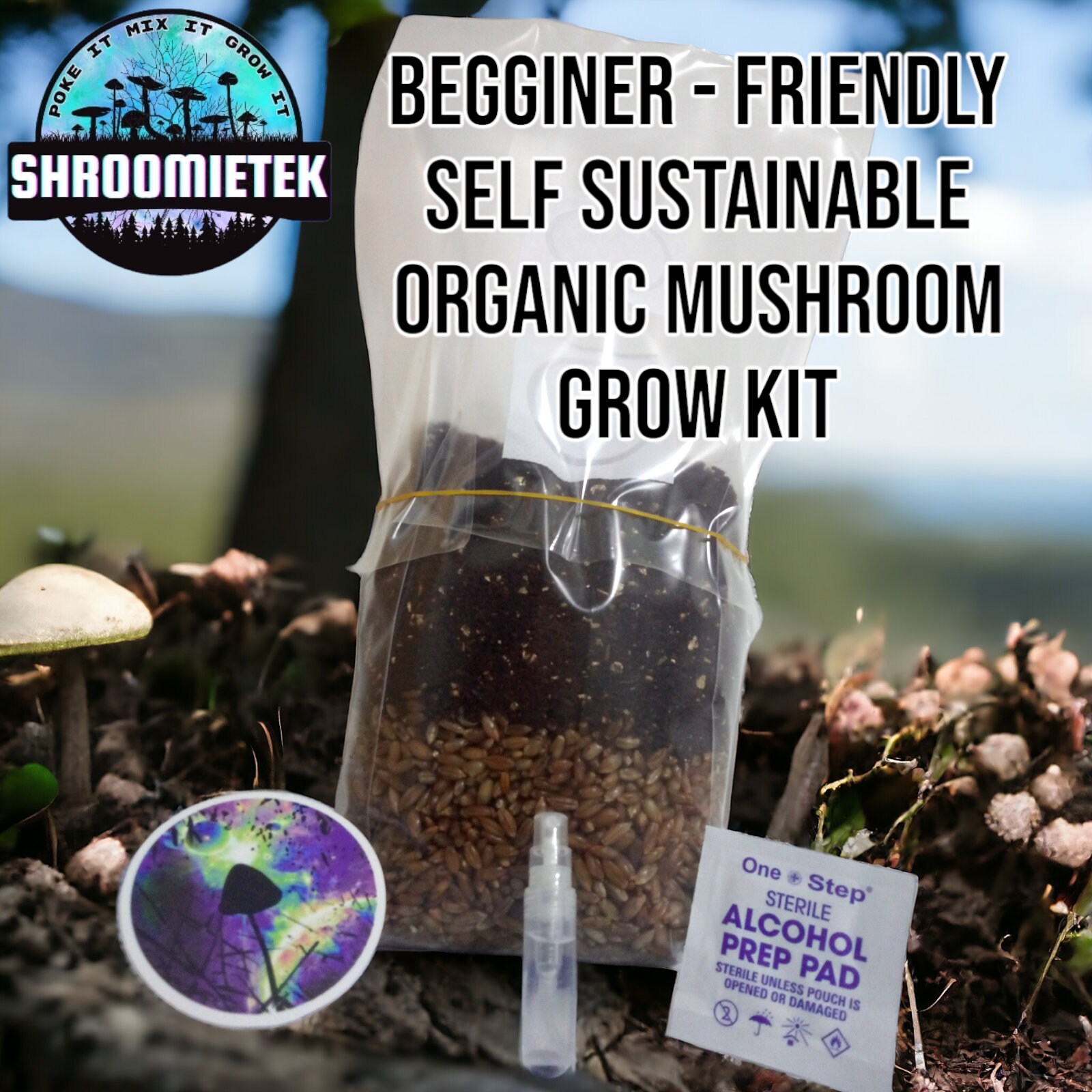 Mushroom Grow Bag 1KG Grain Spawn Substrate Cvg Inject and Forget Bag ...