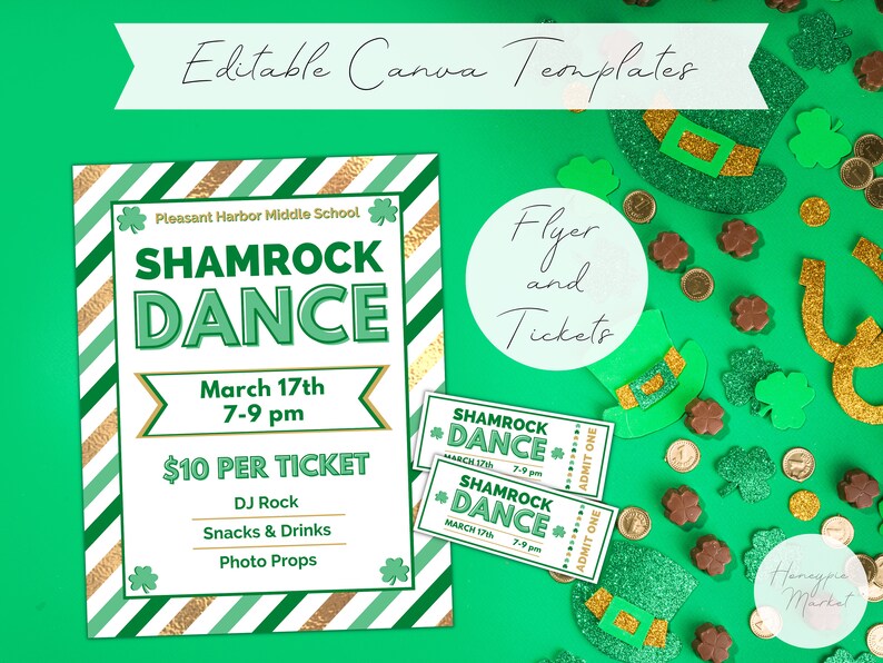 St. Patrick's Day Shamrock Dance Template Bundle - Etsy