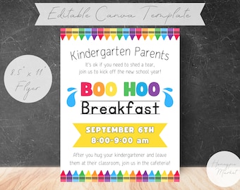 Boo Hoo Yahoo Breakfast Social Printable PTA PTO Flyer Invite School ...
