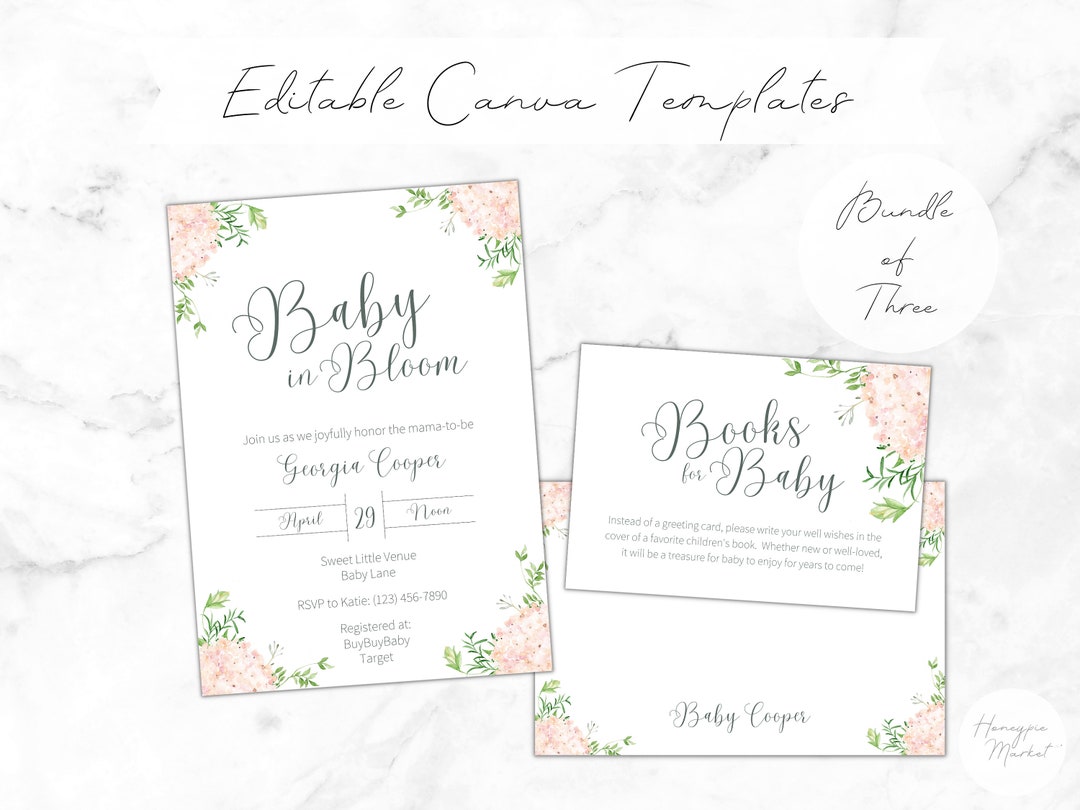 Baby in Bloom Template Bundle - Etsy