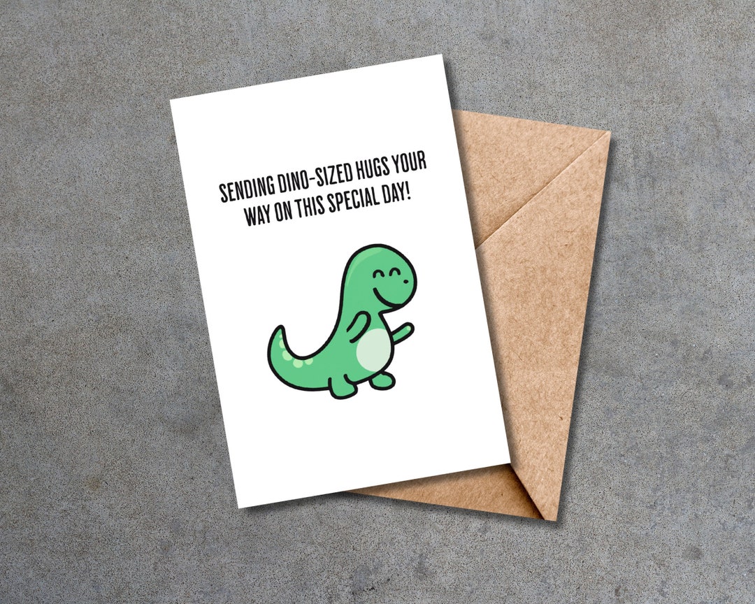 Dinosaur Birthday Day Printable Card, Dinosaur, Funny Card, Greeting ...