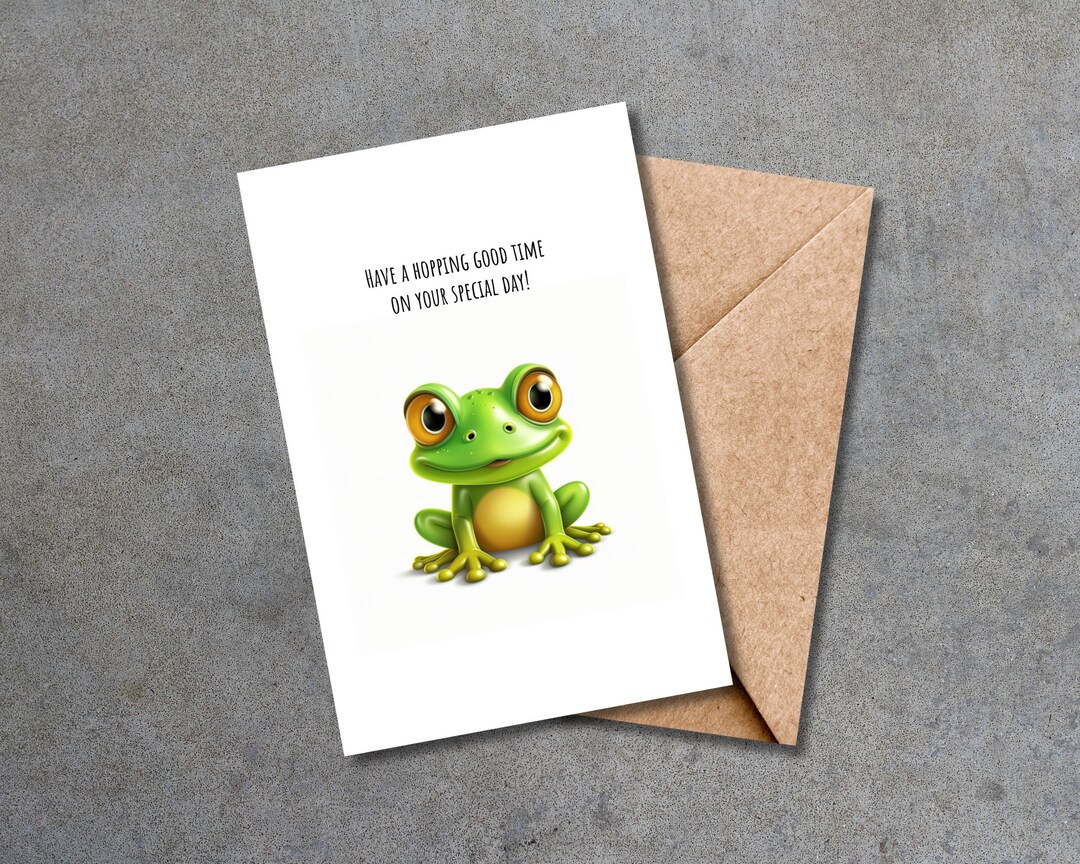 Frog Birthday Printable Card, Cute Frog, Funny Card, Greeting Card ...
