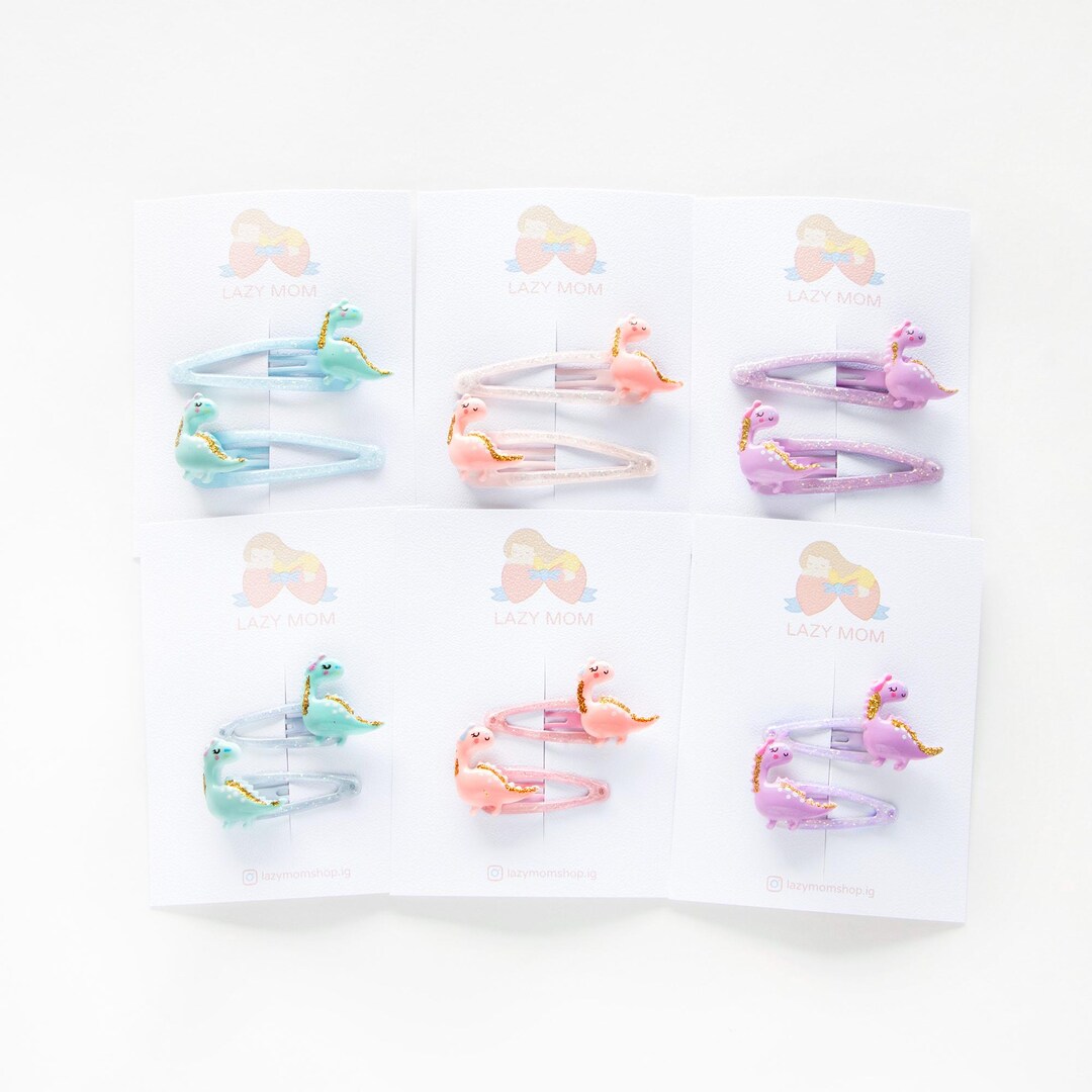 Dino Hair Clips, Dinosaur Hair Bows, Birthday Dino, Girl Hair Clips ...