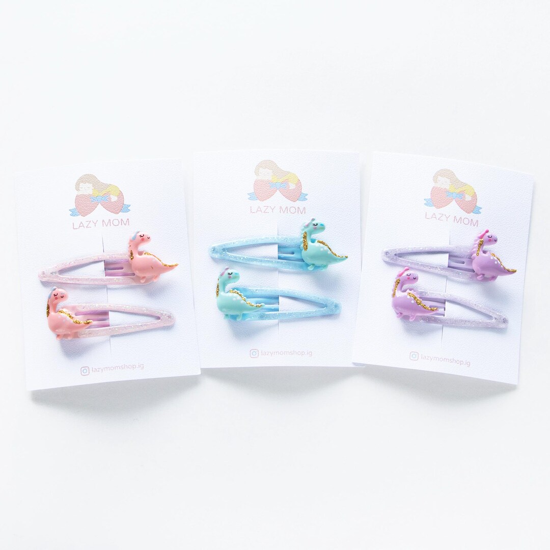 Dino Hair Clips, Dinosaur Alligator Hair Clips, Pink Dino, Green ...