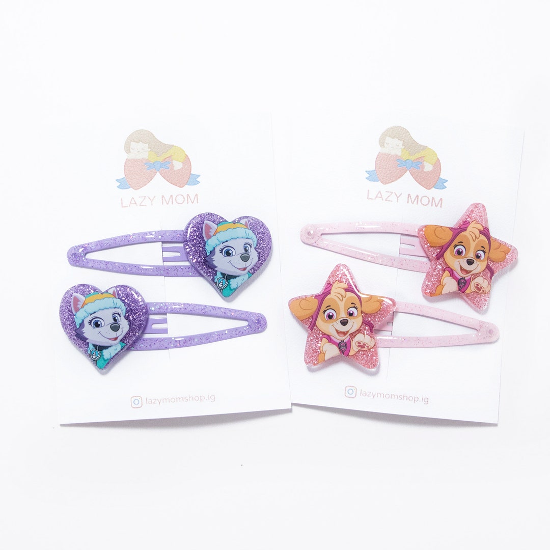 Pink Patrol Hair Clips, Patrol Skye Hair Clips, Dog Patrol Everest Bow ...