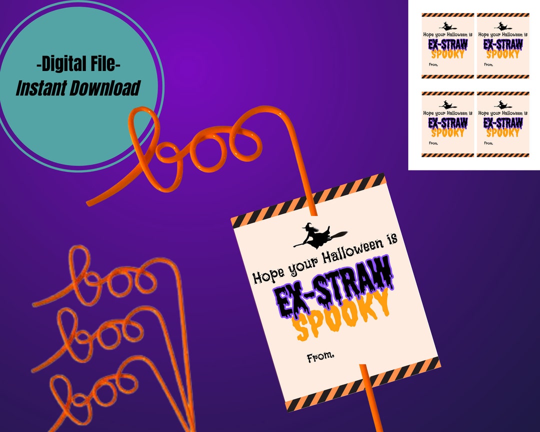 Instant Download Halloween Extra Spooky Printable Treat Tag, Party ...