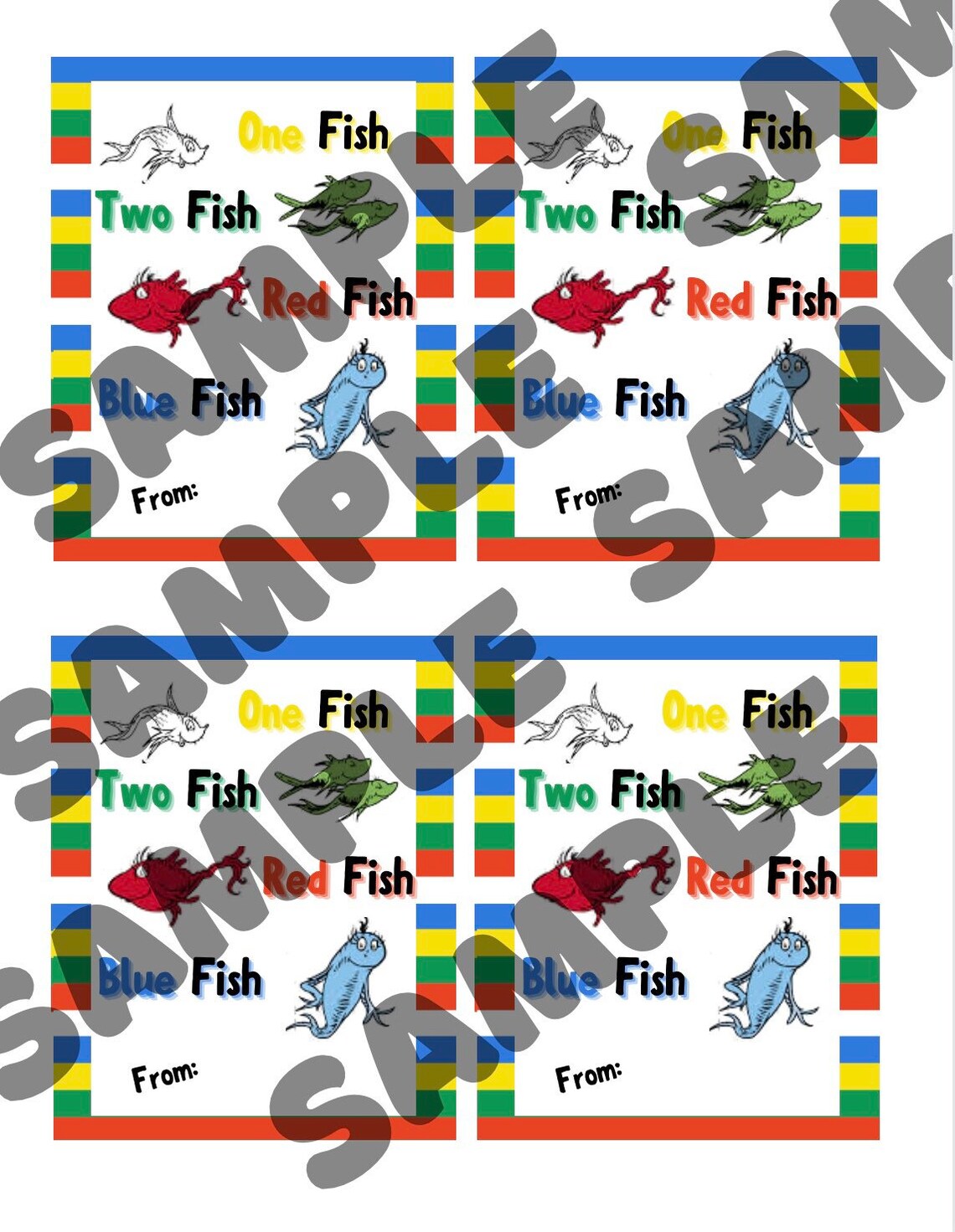 Instant Download Dr. Seuss Printable Kids Class Favor One - Etsy