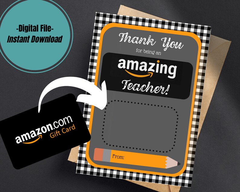 Printable Teacher Thank You Gift Card Holder Teacher - Etsy