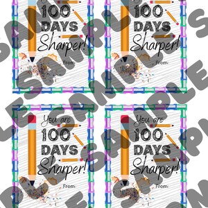 Instant Download 100 Days Sharper Kids School Tag, Printable Tag, Class ...