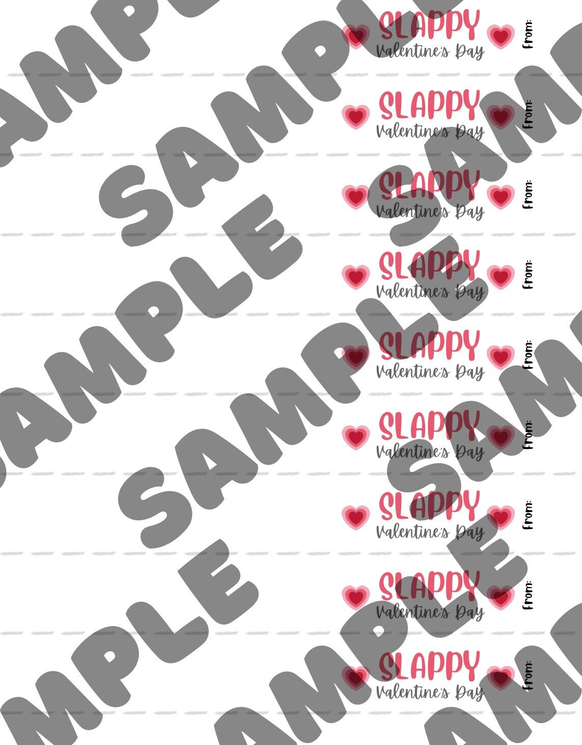 Instant Download Kids Valentine Slap Bracelet, Slappy Valentines Day ...