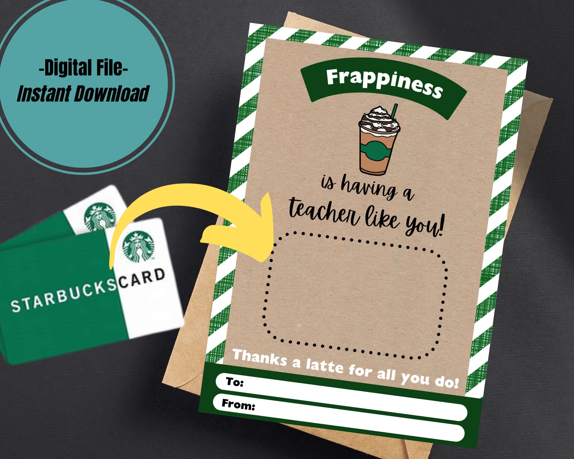 Printable Teacher Thank You Gift Card Holder, Teacher Appreciation ...