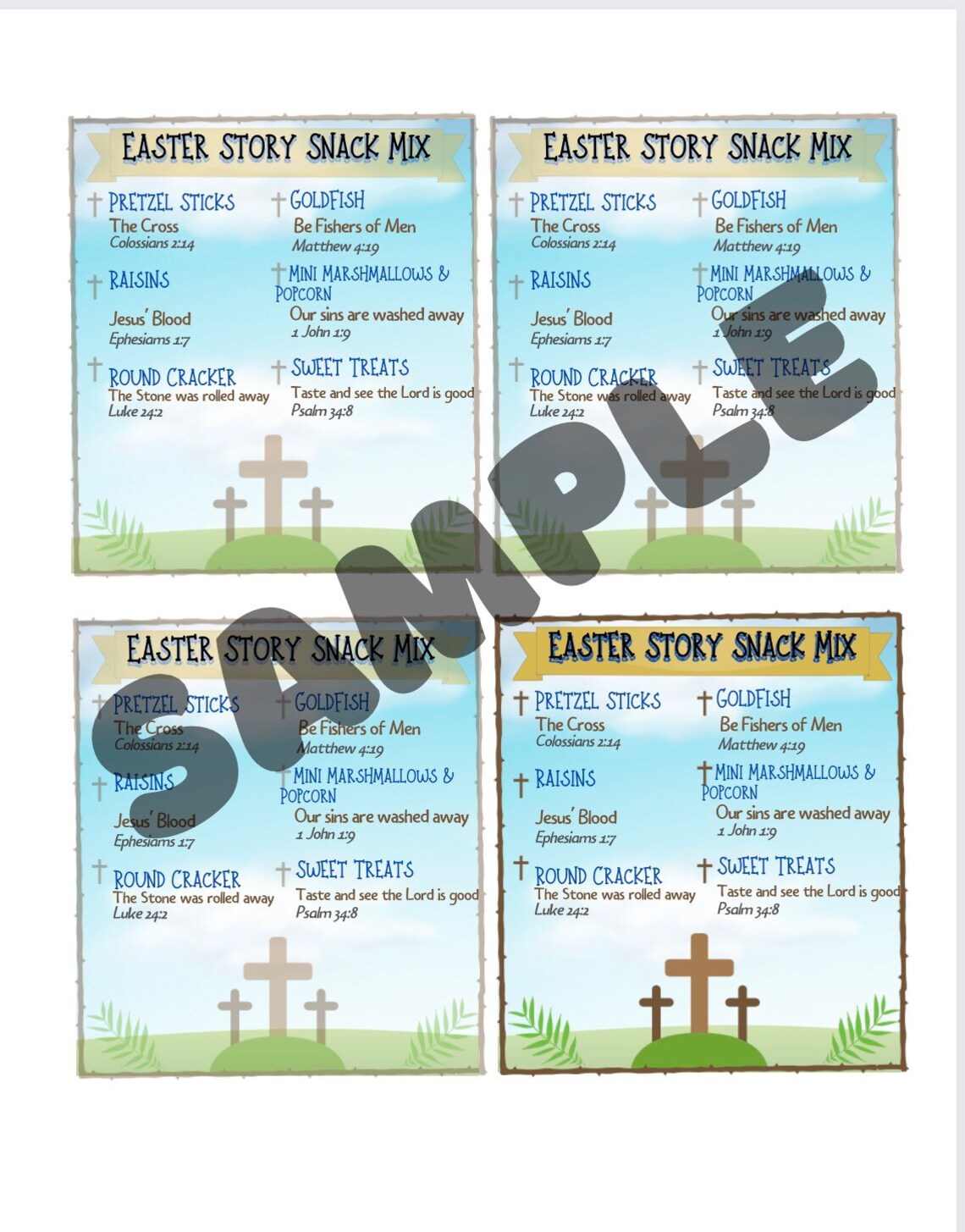 Instant Download Easter Story Snack Mix, Religious Snack Mix, Printable ...