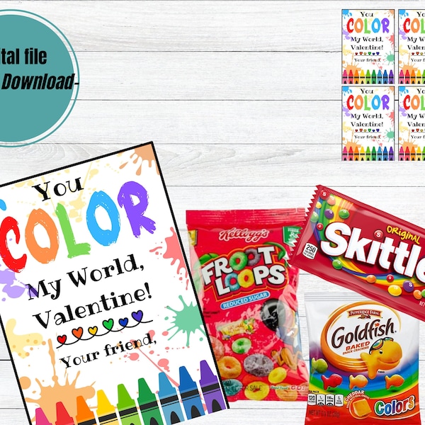 Skittles Valentine Printable - Etsy