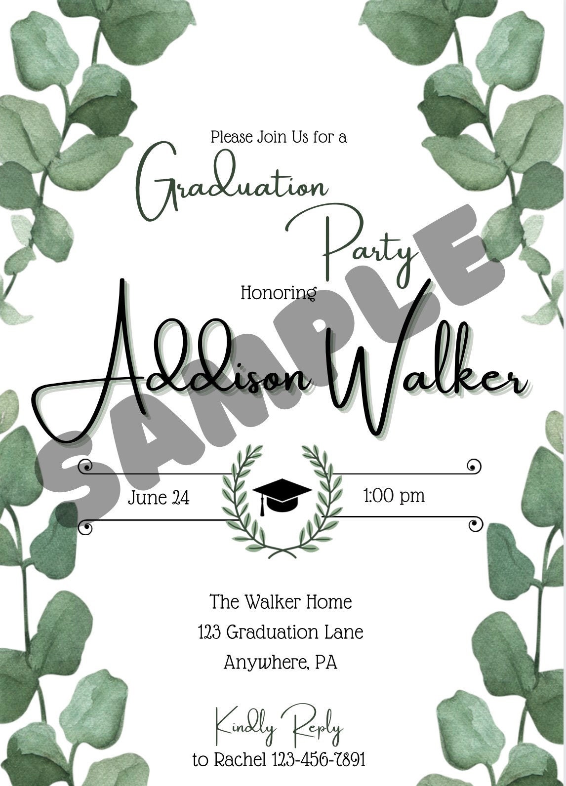 Editable Graduation Party Template, Printable Senior Announcement ...